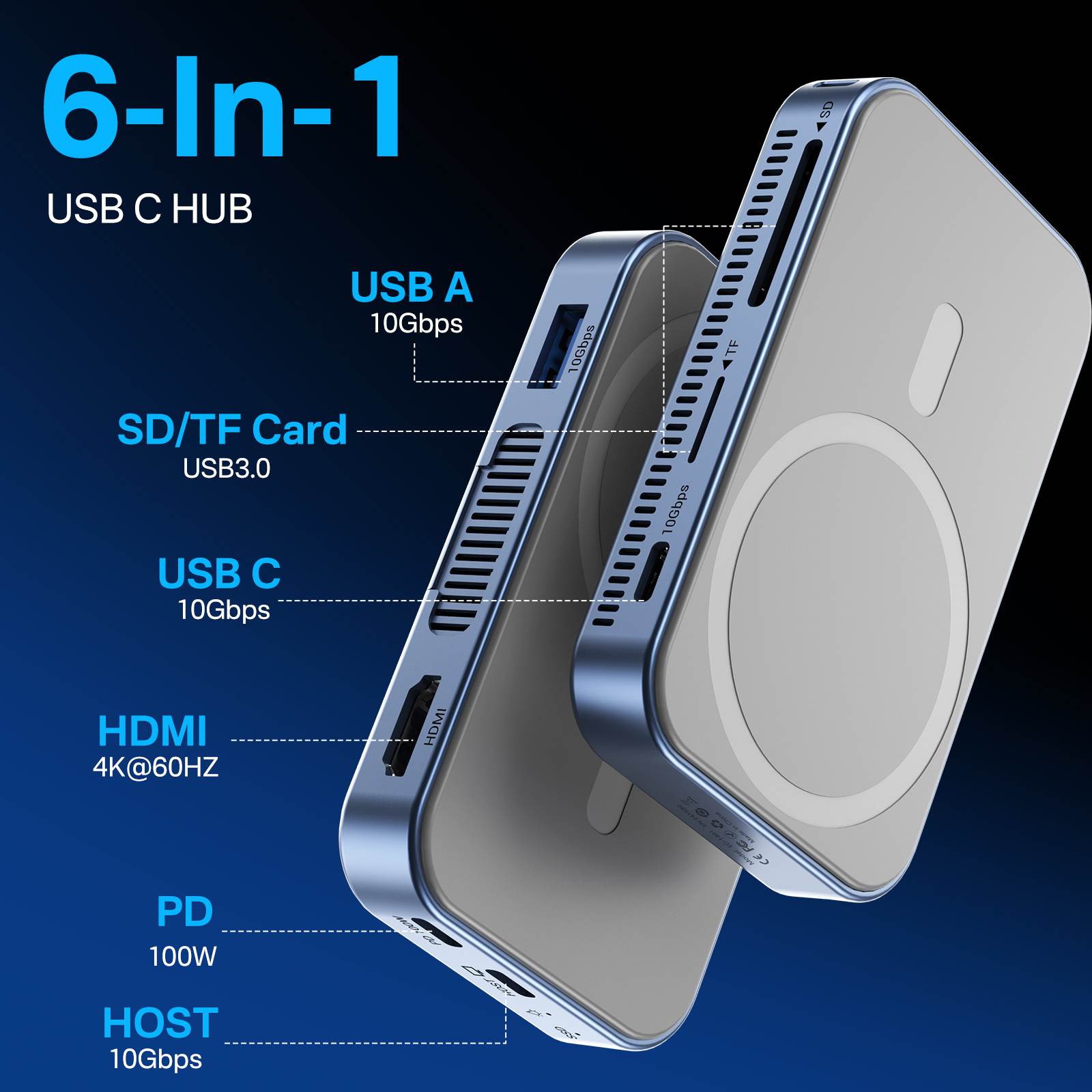 ACASIS 10Gbps Magnetic Docking Station & SSD Enclosure for iPhone 16/1