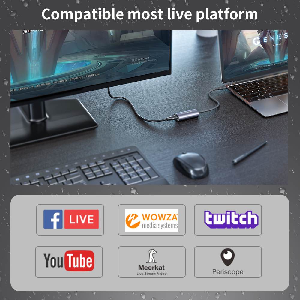 Acasis 4K HDMI Input USB 2.0 1080P FHD Video Game Capture Card