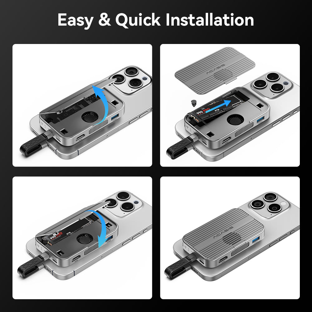 Acasis 10Gbps Magnetic Docking Station & SSD Enclosure for iPhone 17/1