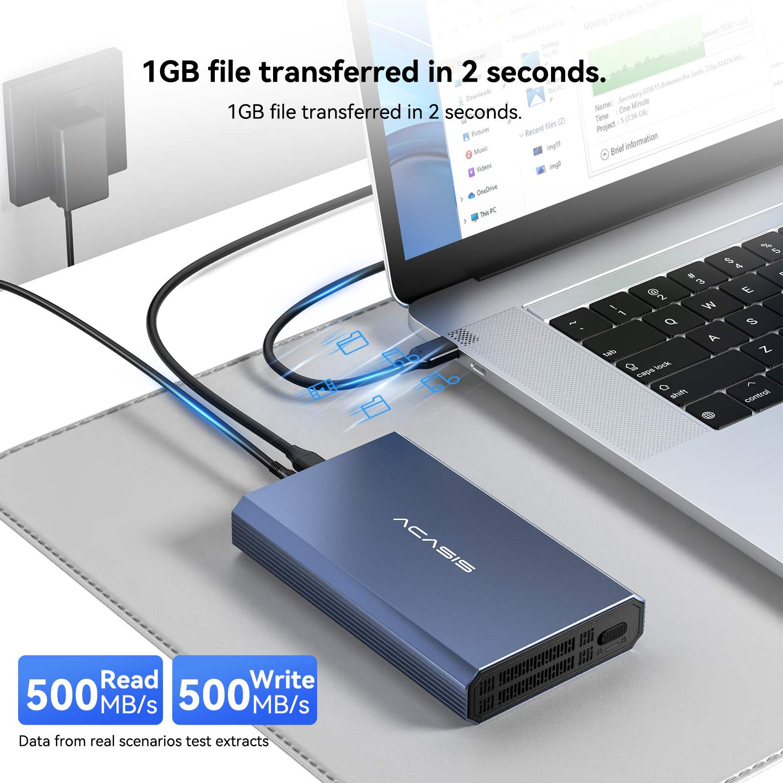 Acasis 10Gbps USB 3.2 Gen 2 SATA Hard Drive Enclosure for 3.5 & 2.5 In