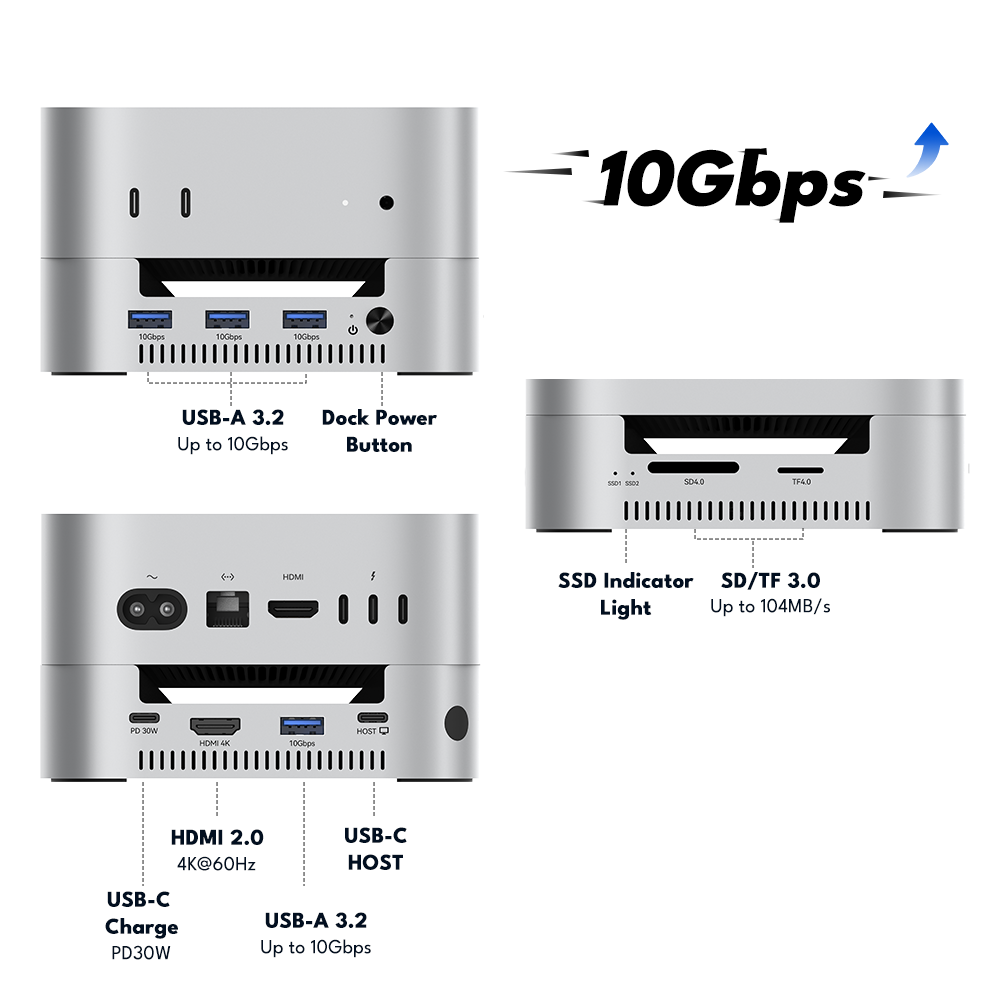 Acasis 40Gbps Mac mini M4 Dock & Dual-Bay SSD Enclosure