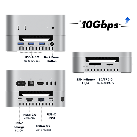 Acasis 40Gbps Mac mini M4 Dock & Dual-Bay SSD Enclosure