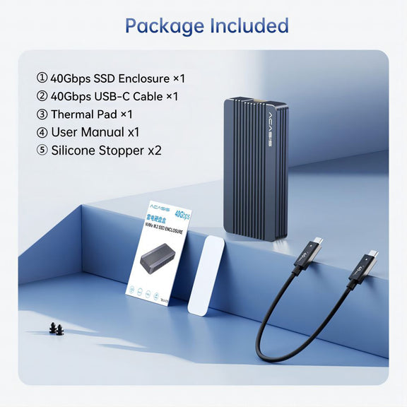 Acasis 40Gbps M.2 NVMe SSD Enclosure Compatible with Thunderbolt 4/3