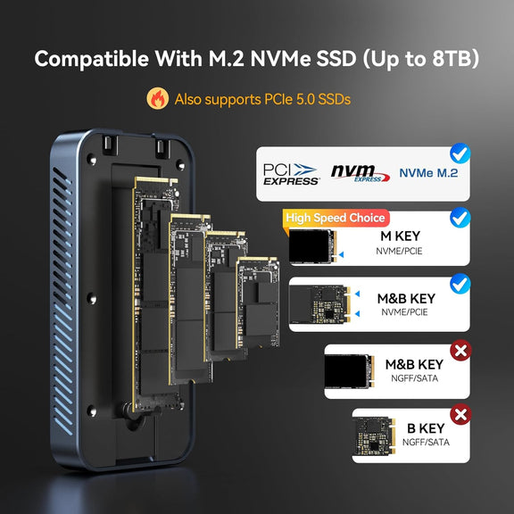 Acasis 80Gbps M.2 NVMe SSD Enclosure Compatible with Thunderbolt 5
