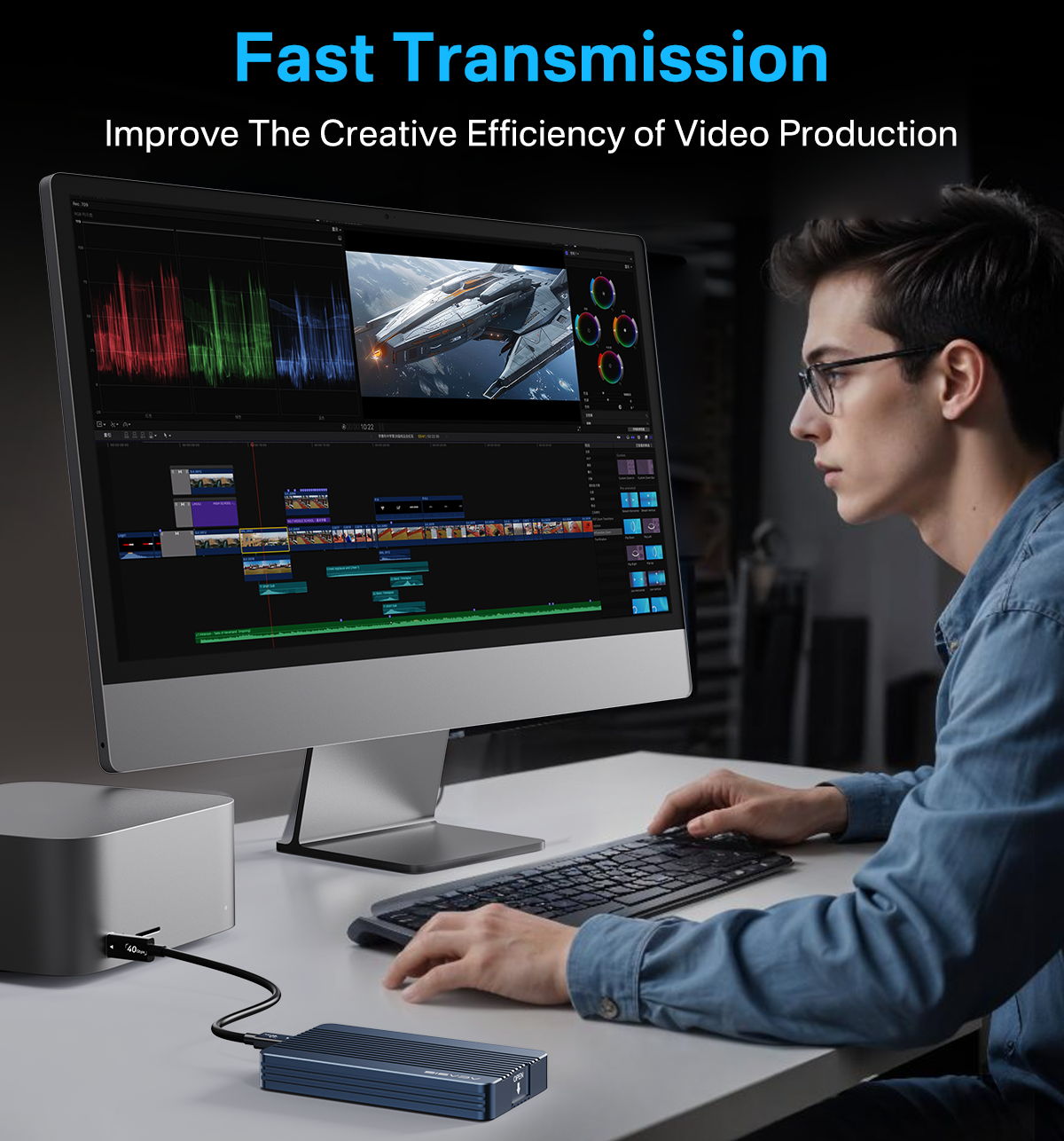 Acasis 40Gbps M.2 NVMe SSD Enclosure Compatible with Thunderbolt 4/3