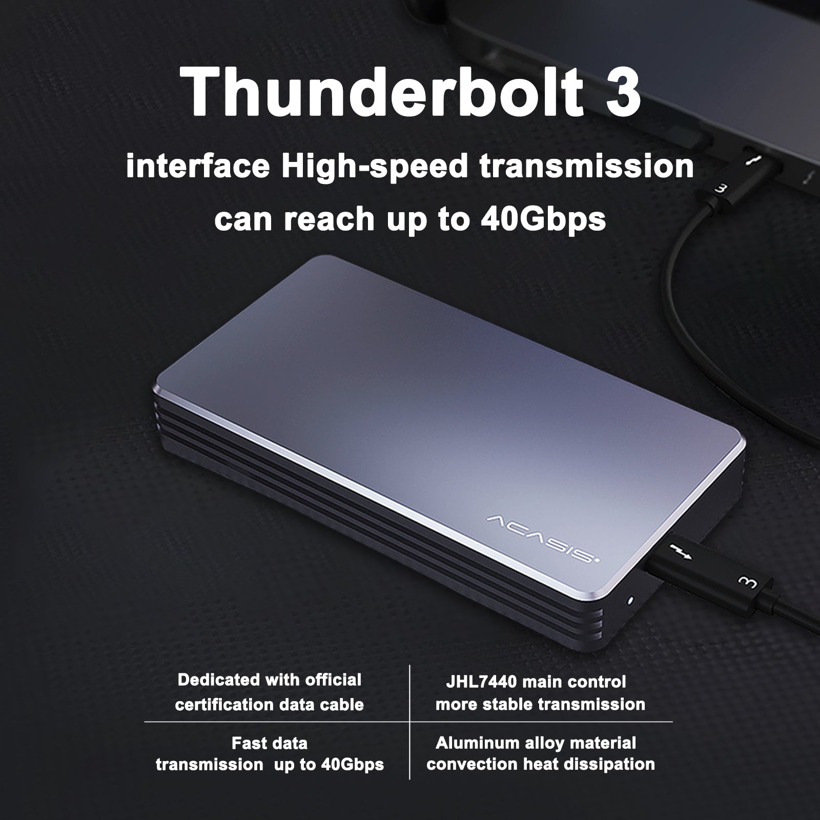 Acasis 40Gbps NVMe M.2 8TB Aluminum Shell SSD Enclosure