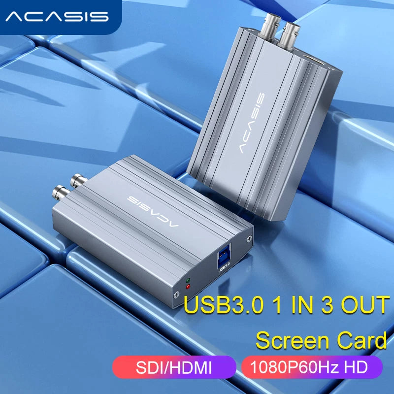 Acasis 1-in-3 Out USB to SDI/HDMI HD Video Capture Card 1080P 60FPS